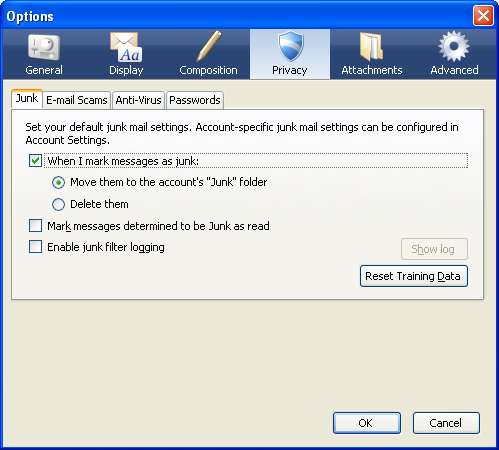 Mozilla Thunderbird Spam Filters - SiteVision, Inc.